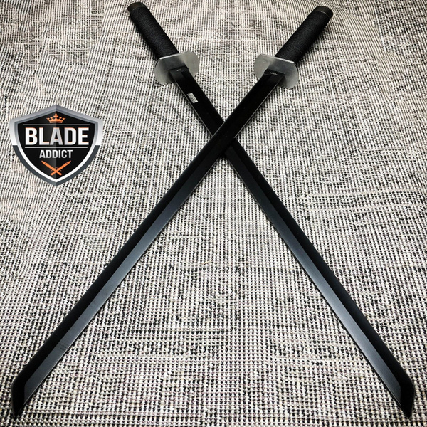2 PC Large Full Tang 26" Ninja Samurai Twin Tanto Blade Sword Machete ...
