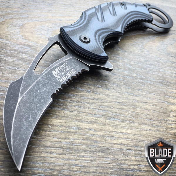 8" Spring Assisted Open Folding Pocket Knife Karambit Claw Combat ...