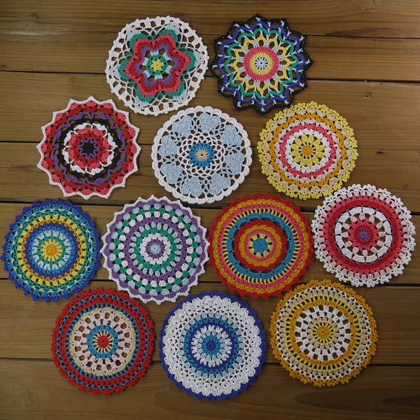12 Colorful Hand Dyed Vintage Doilies, Craft Doilies, Dream Catcher ...