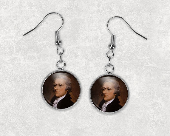 Alexander Hamilton, 12mm Dangle Earrings, Hamilton the Musical, Lin ...