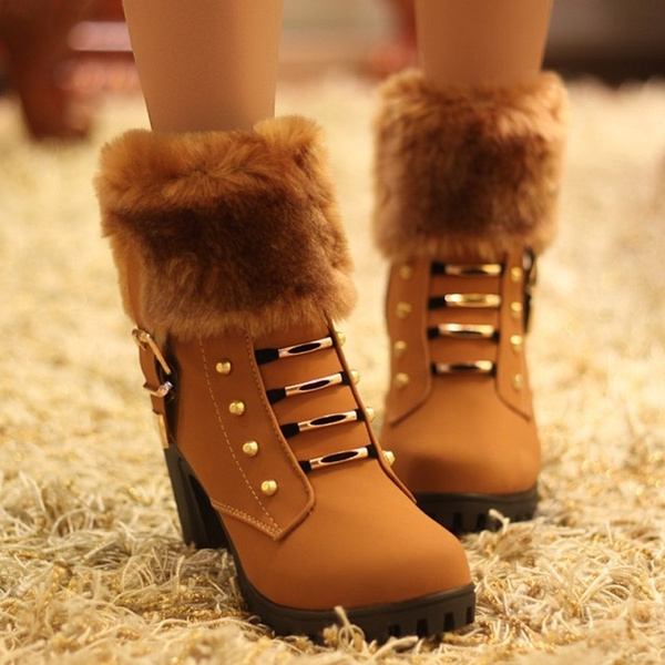 Womens Casual Sport High-top Ankle Boots Winter Outdoor Hiking Boots ...