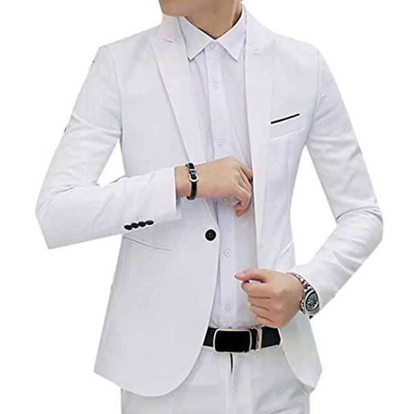 (Jacket+Pants)Men's Clothing Blazer Suit Men One Button Men Suits Slim ...