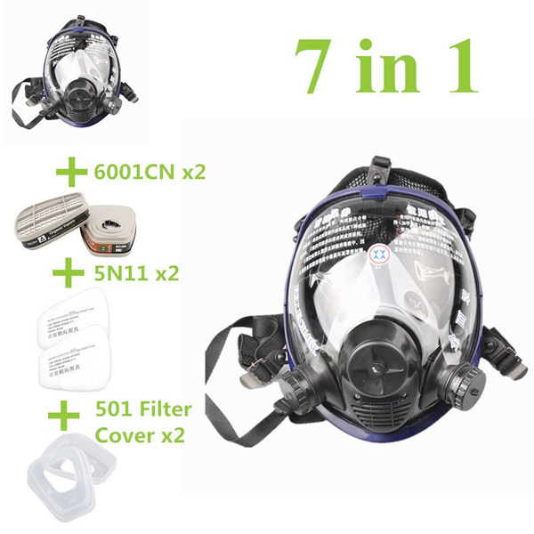 7 in 1 Mask Set Dustproof Facepiece Painting Spraying Respirator with ...