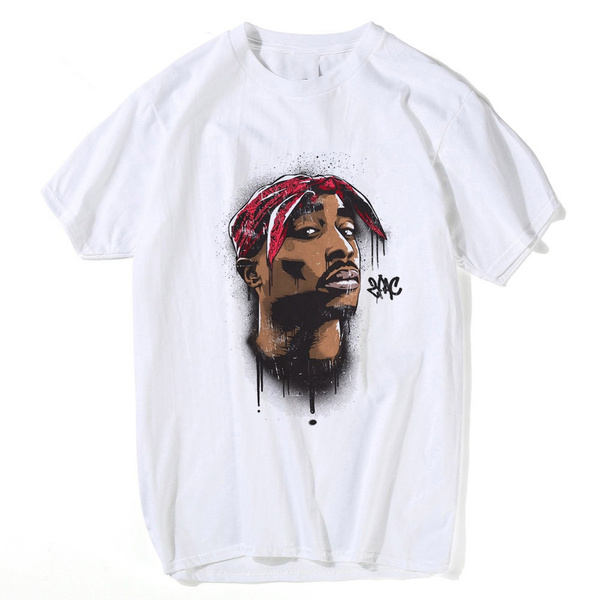 2017 summer African American rapper T shirt men Tupac Makaveli 2pac t ...