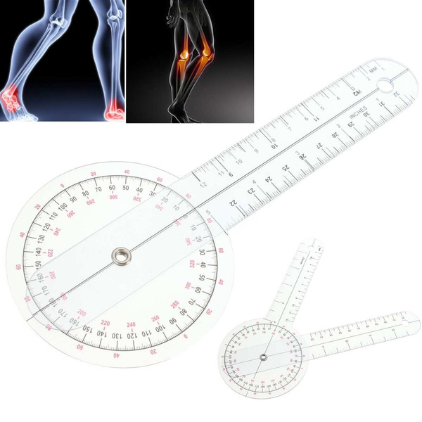 Physio Transparent Plastic Goniometer Angle Ruler Joint Bend Measuring ...