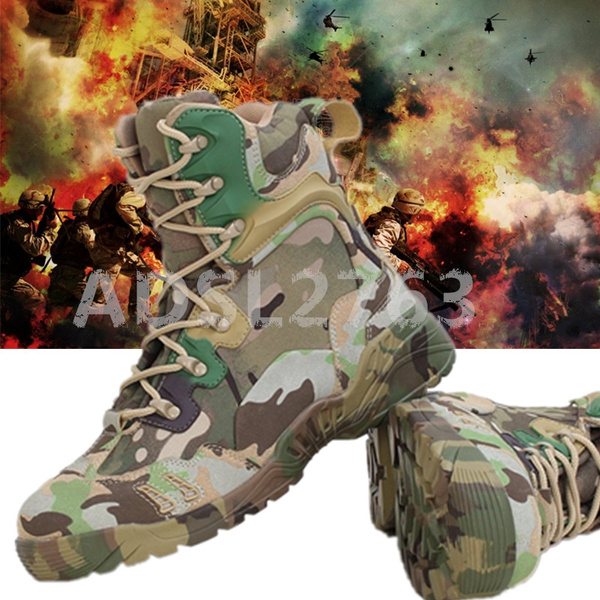 Fashion Army Men Commando Combat Desert Outdoor Hiking Boots Landing ...