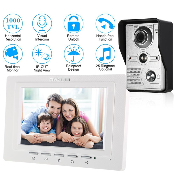 OWSOO 7 Inch Wired Video Doorbell Indoor Monitor with IR-CUT Rainproof ...