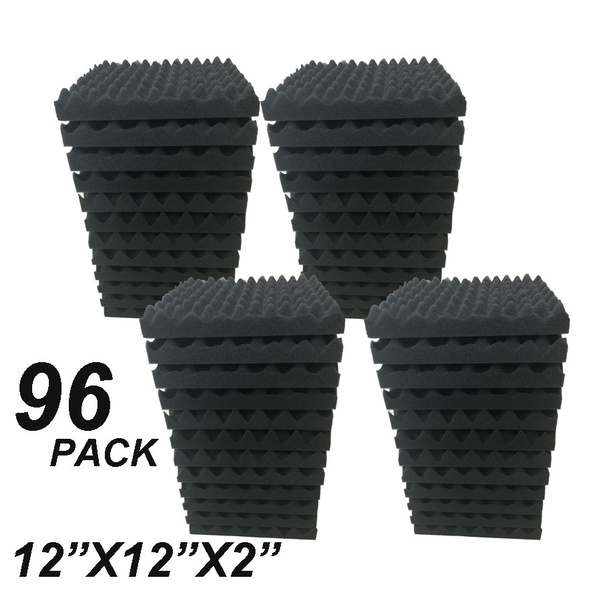 2" X 12" X 12" 96 Pack Acoustic Studio Soundproofing Egg Crate Foam ...