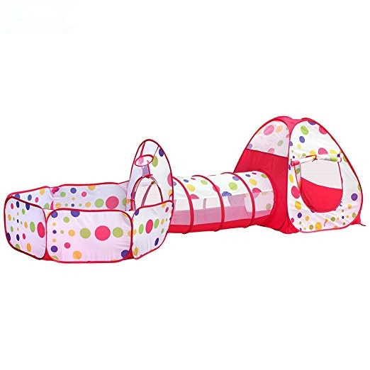 Play Tunnel Ball Pit with Tunnel for Kids and Play Tent 3 in 1 Cubby ...