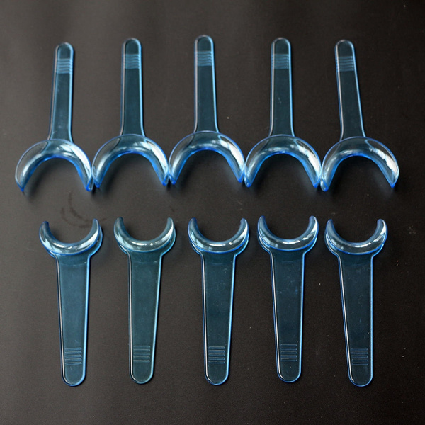 10 pcs Dental orthodontic cheek retractor T type clear blue large and ...