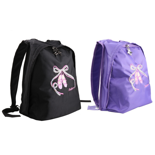 Kids Girls Ballet Dance School Gym Backpack Bow Toe Shoes Embroidered ...