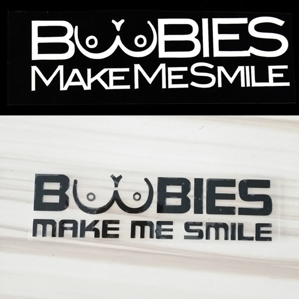 Boobies Make Me Smile " Funny Car SUV/Window/Bumper Sticker/Graphics ...