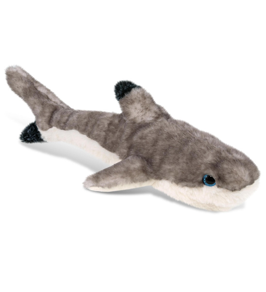 DolliBu Plush Blacktip Shark Stuffed Animal - Soft Grey Shark Plush Toy ...