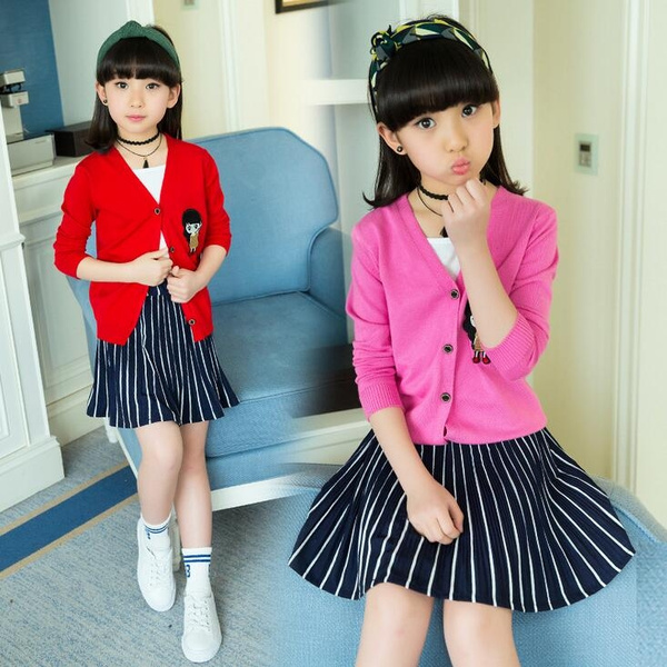 Girls Cardigans Cartoon Knitted Sweaters For Girls Children Clothing ...