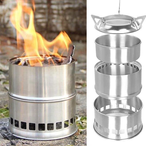 Outdoor Wood Stove Backpacking Portable Survival Wood Burning Camping ...
