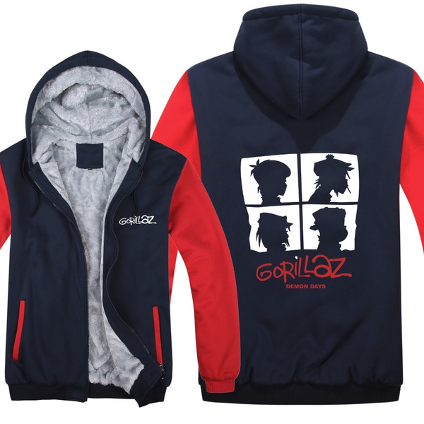 New Gorillaz Hoodies Jacket Winter Men Casual Thick Fleece Rock Roll ...