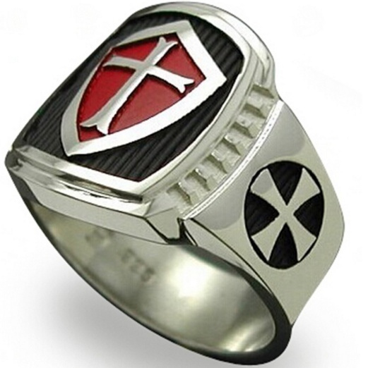Stainless Steel Red Armor Shield Knight Templar Crusade Ring Jewelry | Wish