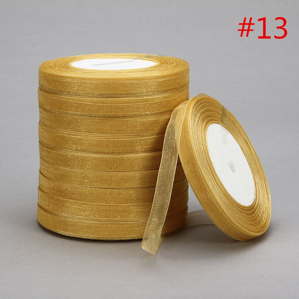 1 Volume High Quality 1 Roll (50Yards) 3/8" (10mm) Solid Color Organza ...