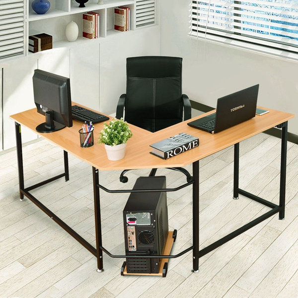 L-Shaped Corner Computer Desk PC Latop Study Table Workstation Home ...