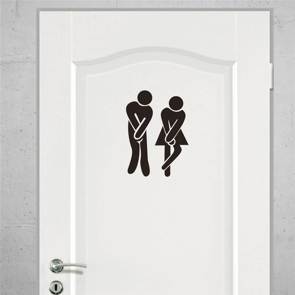 Removable Cute Man Woman Washroom Toilet WC Wall Sticker Family DIY ...