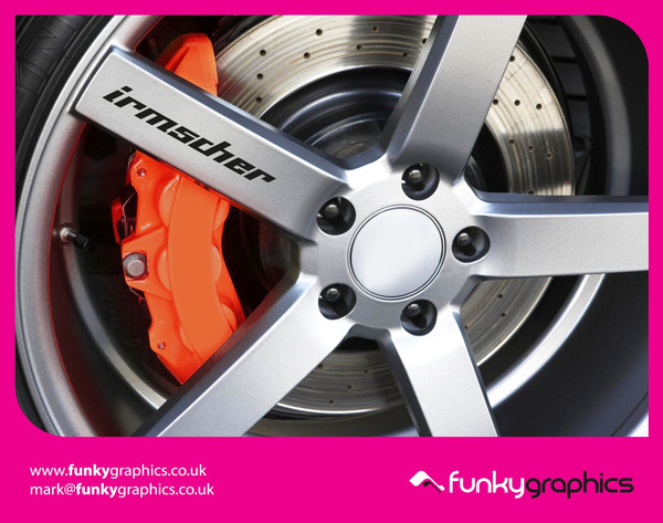 IRMSCHER LOGO ALLOY WHEEL DECALS STICKERS GRAPHICS IN BLACK VINYL | Wish