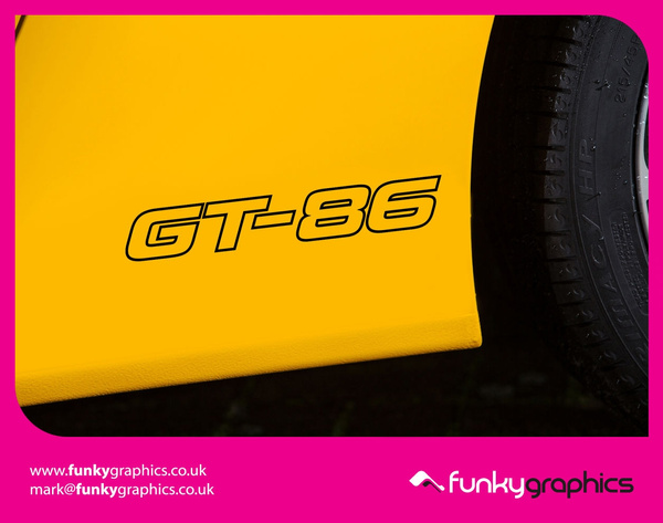 TOYOTA GT86 GT 86 LARGE STICKER, DECAL, GRAPHIC x2 (Choice of colours ...
