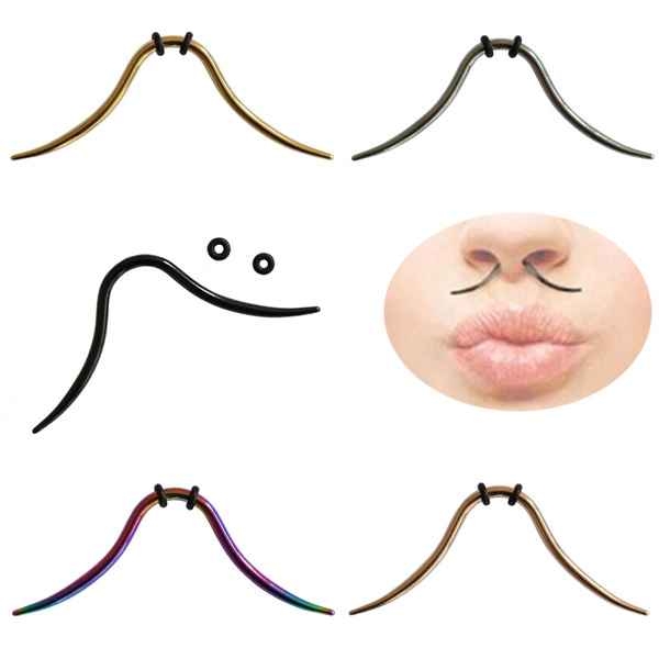 2018 Surgical Steel Septum Nose Nipple Piercing Hoop Pincher Fake ...