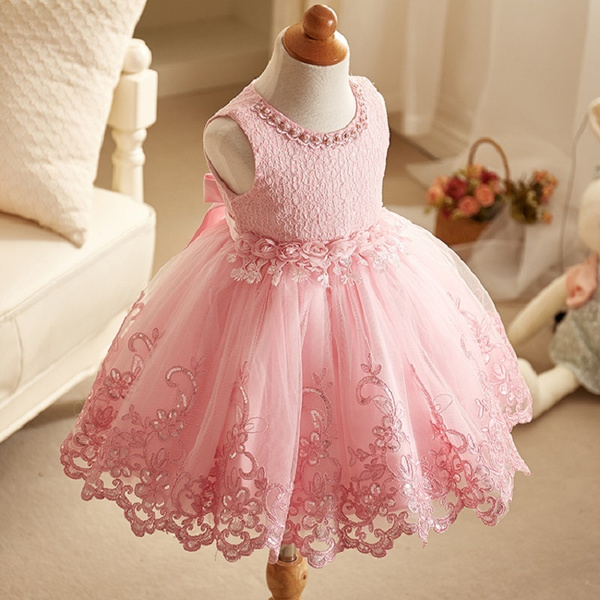 Toddler Baby Girl Princess tutu Dress Flower Lace Princess Bridemaid ...