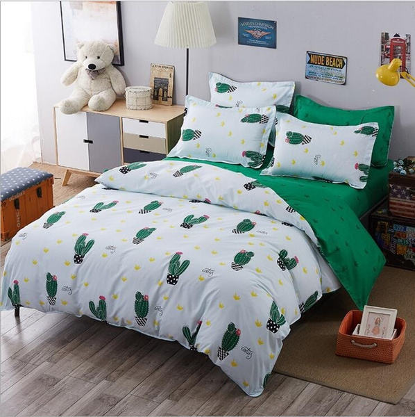 Cactus Bedding Set Cotton Duvet Doona Cover Quilt Cover with PillowCase ...