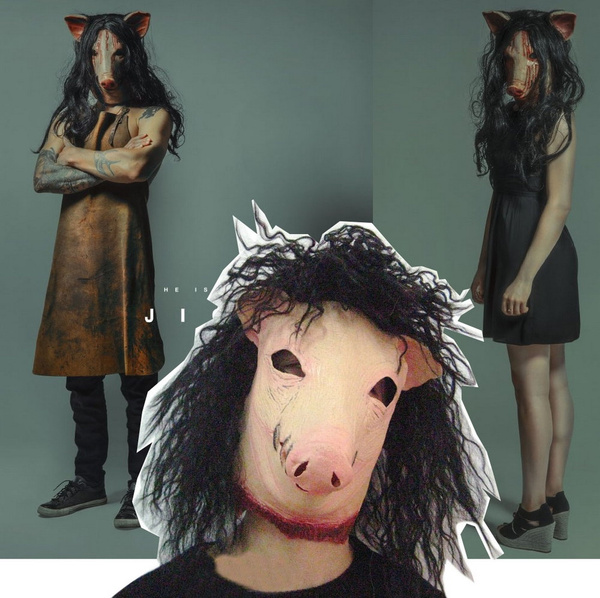 Jigsaw -2017- SAW - Saw Pig mask with hair Jig Saw Latex tobin bell ...