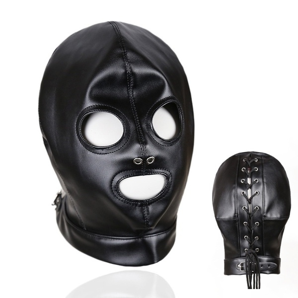 Sex BDSM Mask,BDSM Bondage Restraints Head Harness Mask Hood,Leather ...