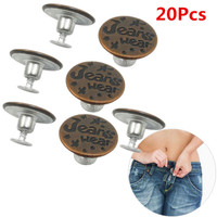 20 Pcs/Lot Letters Pattern Lock Inside No Sew Jeans Tack Buttons Sewing ...