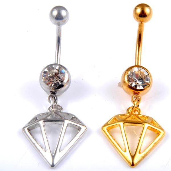Retro Diamond Navel Piercing Ombligo Plumas Sexy Belly Button Rings ...