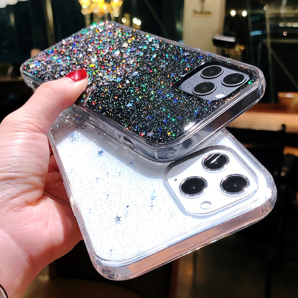 Transparent Starry Sky Shiny Bling Soft Silicone Phone Case for iPhone ...