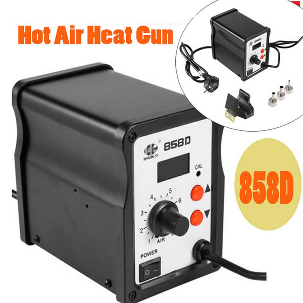 220V LCD 858D Hot Rework Station Solder Blower Desoldering Tool & 3 ...