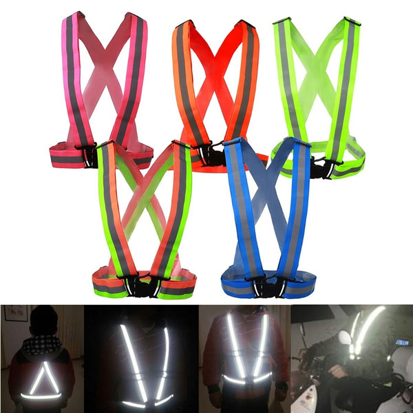 New Safe Reflective Vest Belt For Men Women Girls Night Running Jogging ...