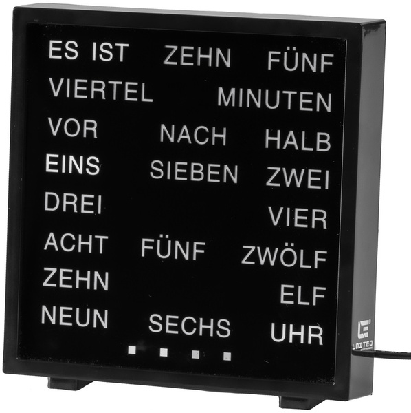 United Entertainment LED Word Clock - German 17x16.5 cm | Wish