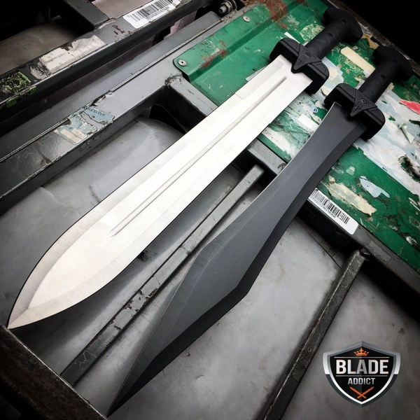 2 PC 24" GLADIATOR GREEK Roman Dragon SWORD MACHETE Gladius Medieval w ...