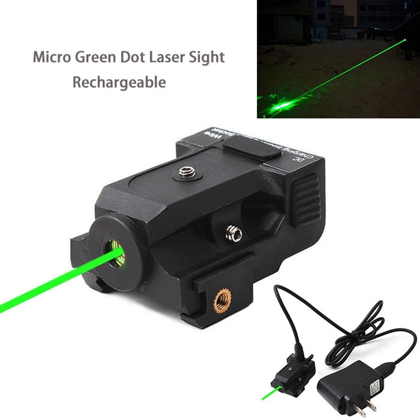 Micro Green Dot Laser Sight Rechargeable Mini Pistol Green Laser Scope ...