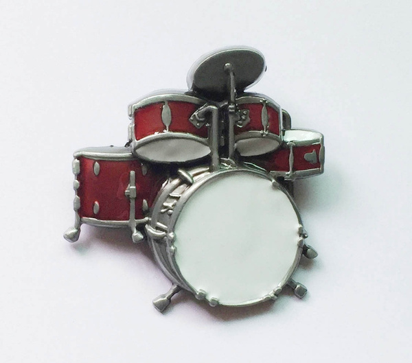 New Vintage Drum Kit Red Enamel Music Belt Buckle Gurtelschnalle Boucle ...