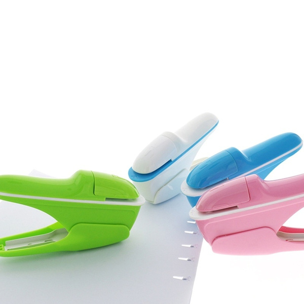 Creative Hot Mini Stapler Safe Staple Free Stapler 10 Sheets Office ...
