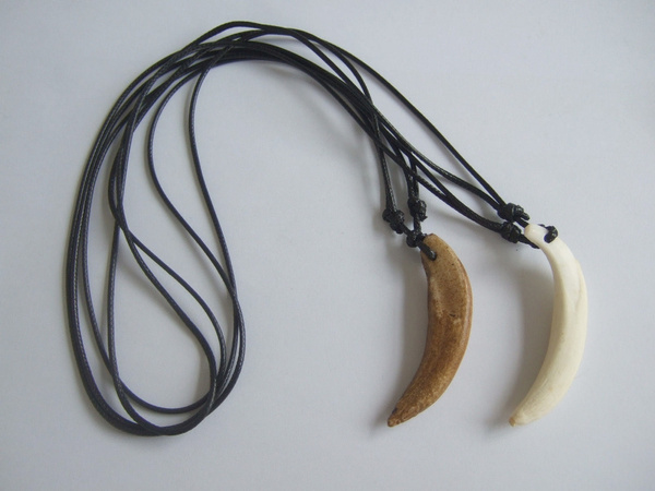 Tribal Style Large Wild Boar Tooth Tusk Charm Amulet Pendant Necklace ...