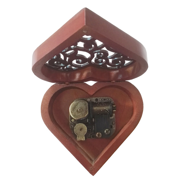 Antique Engraved Wooden Wind-Up Musical Box,Fur Elise with Bronze ...