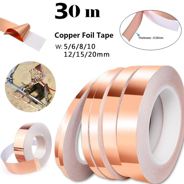 30 Meters Single Side Conductive Copper Foil Tape Strip Adhesive EMI ...