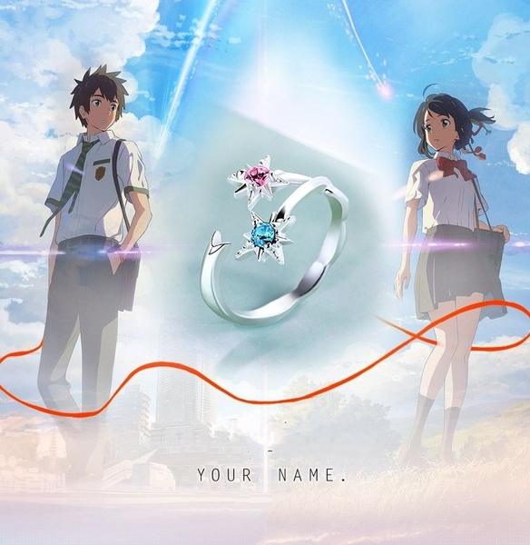New Kimi no Na wa Your Name. taki Miyamizu Mitsuha Ring Stering Silver ...