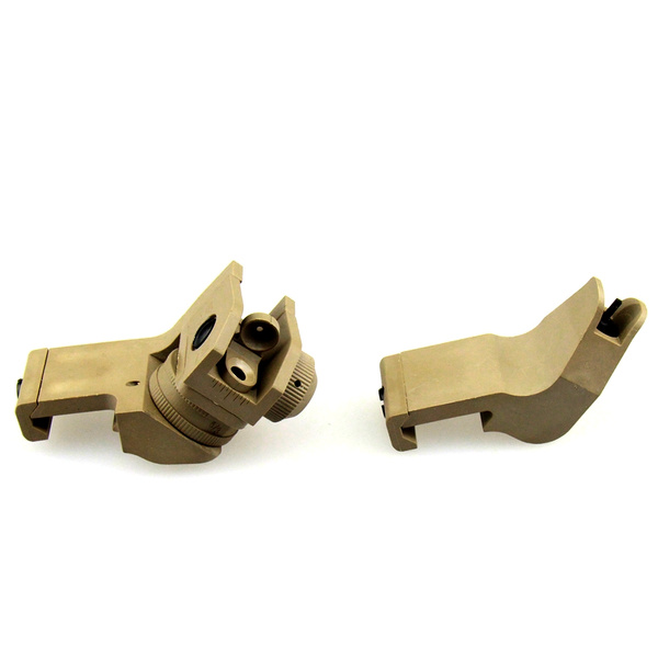TAN Front & Rear 45 Degree Rapid Transition BUIS Backup Polymer Sight ...
