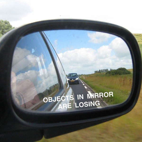 Car Sticker Rear View Mirror Vinyl Decal OBJECTS IN MIRROR ARE LOSING ...