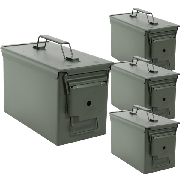 Redneck Convent Ammo Can Set 50 Cal Solid Steel 4pk Military Metal Ammo ...