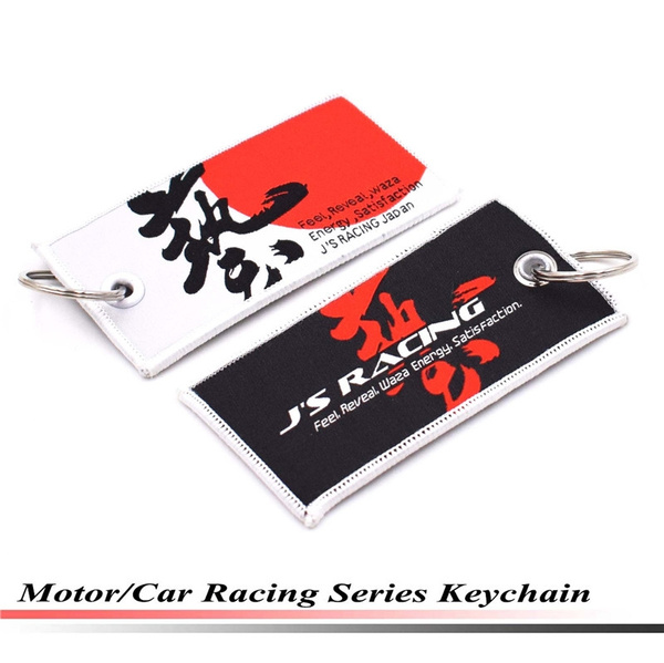 New JS Racing JDM Style Key Ring Embroidery Keychain Luggage Tag for ...