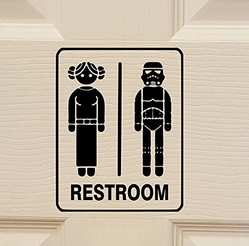 RUKI Stormtrooper and Princess Lea Unisex toilet washroom restroom door ...